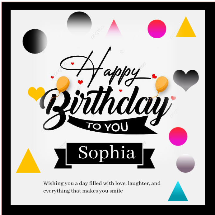 White Maximalist Birthday Celebration Card For Sophia Stylish Happy ...