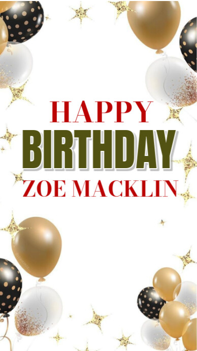 Modèle White Maximalist Birthday Celebration Digital Display (9:16 ...