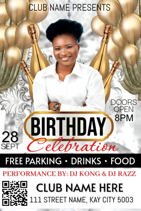 Modèle White Maximalist Birthday Celebration Poster | PosterMyWall