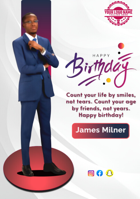 Copy of White Maximalist Birthday design A4 | PosterMyWall