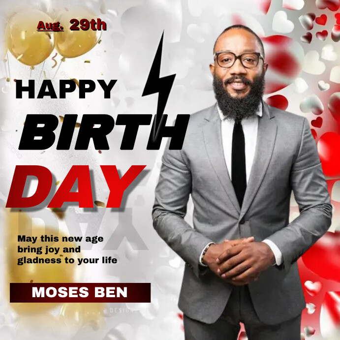 Copy of White Maximalist Birthday Design Square (1:1) | PosterMyWall