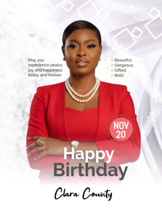 White Maximalist Birthday Flyer (us Letter) Template | PosterMyWall