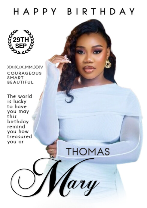 White Maximalist Birthday Flyer A4 Template | PosterMyWall