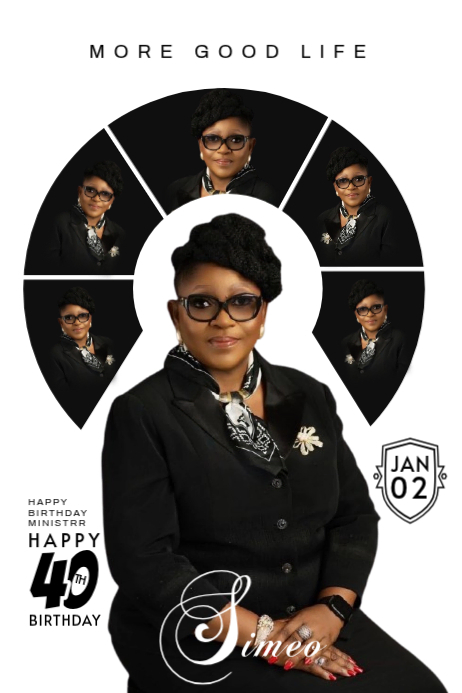 White Maximalist Birthday Flyer Banner 4' × 6' Template | PosterMyWall