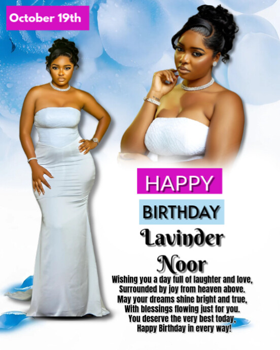 White Maximalist Birthday Flyer Instagram Portrait Template | PosterMyWall