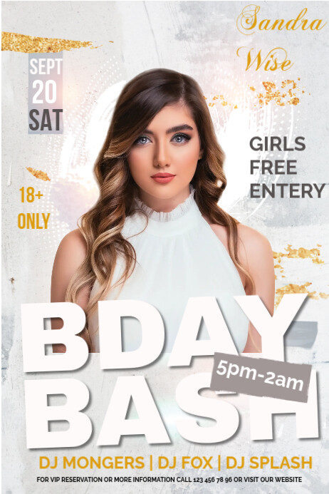 White Maximalist Birthday Poster Template | PosterMyWall