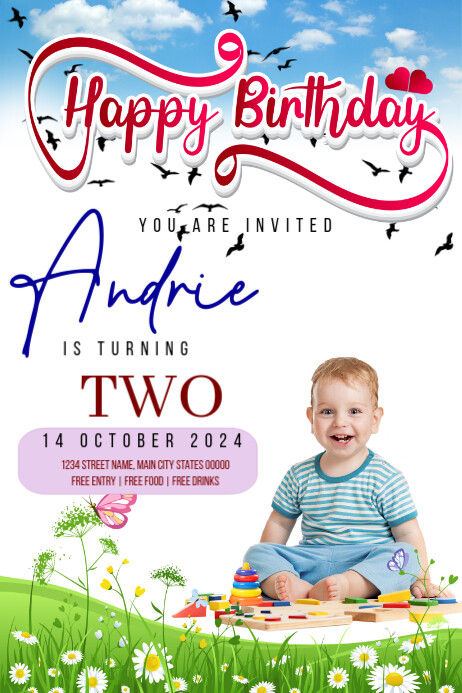 Copy of White Maximalist Birthday Poster | PosterMyWall