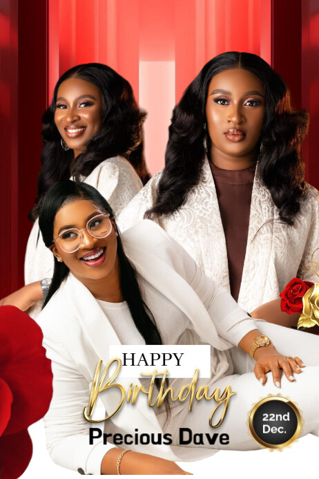 White Maximalist Birthday Poster Template | PosterMyWall