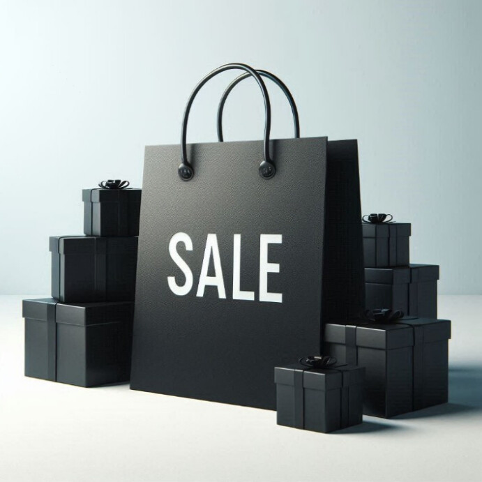 White Maximalist Black Christmas Sales Package Design Template ...