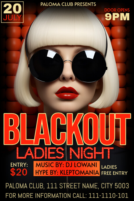 White Maximalist Blackout Night Party Poster Template | PosterMyWall