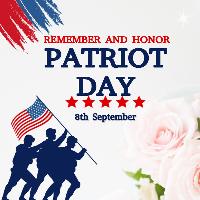 Copy of White Maximalist Blue And Red Patriot Day Ins | PosterMyWall