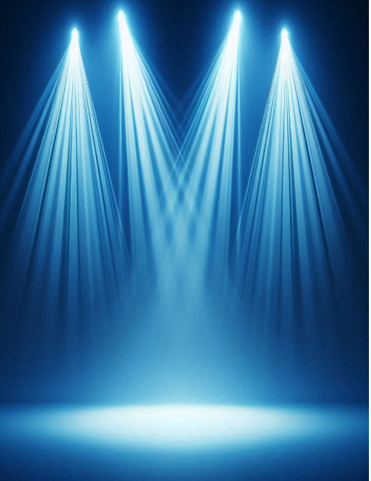 White Maximalist Blue Event Spotlight Stage Background Flyer (us Letter ...