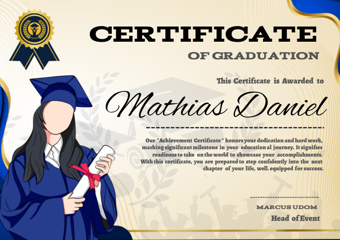 White Maximalist Blue Professional Graduation Template | PosterMyWall