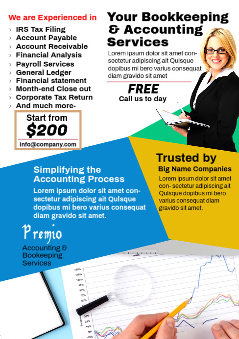 Plantilla de White Maximalist Bookkeeping And Accounting Service Flyer ...
