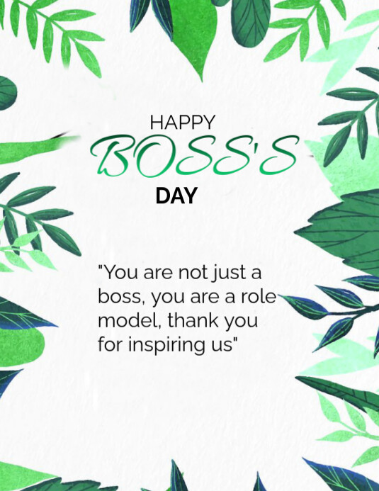 White Maximalist Boss Day Flyer (us Letter) Template | PosterMyWall