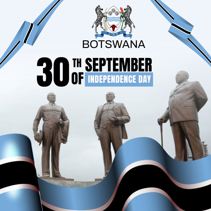 White Maximalist Botswana Independence Day In Template | PosterMyWall