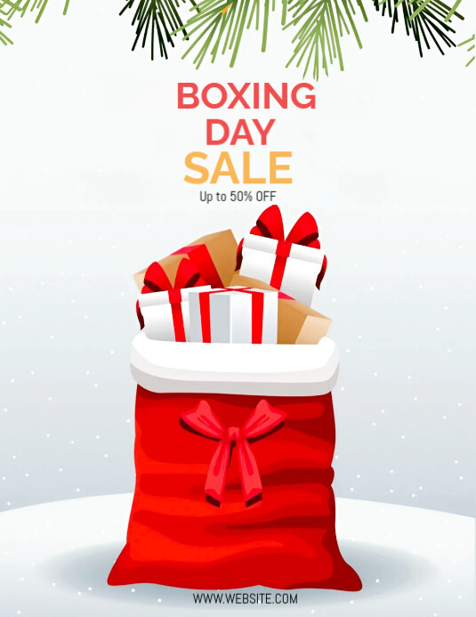 White Maximalist Boxing Day Sale Flyer (us Letter) Template | PosterMyWall