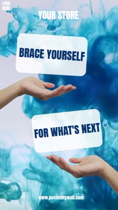 Plantilla de White Maximalist Brace Yourself – Blue Cloudy Reveal ...