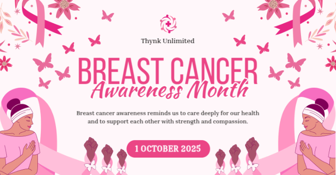 White Maximalist Breast Cancer Awareness Month Facebook Event Cover ...