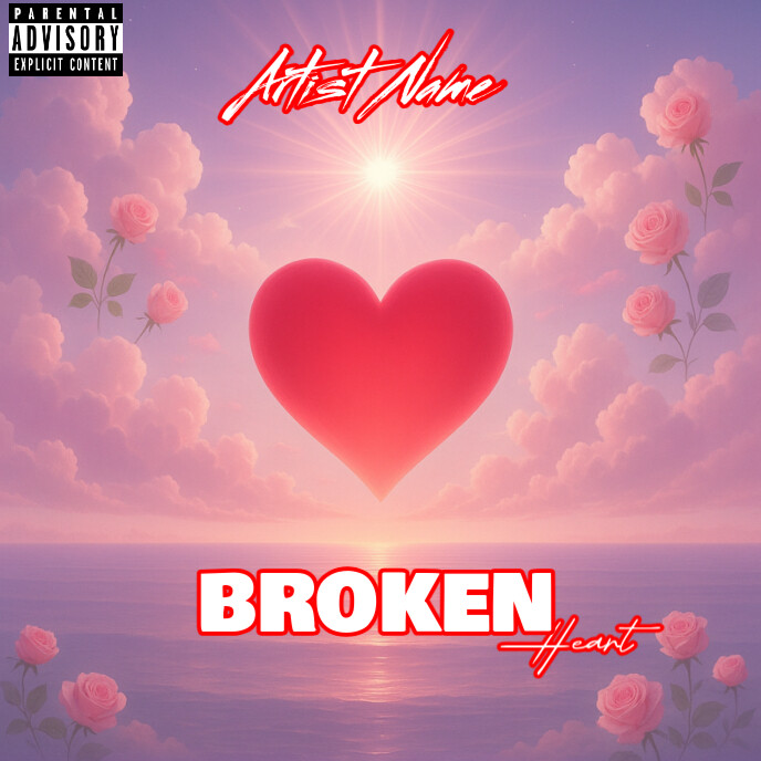 Modèle White Maximalist Broken Heart Album Cover Album Cover | PosterMyWall