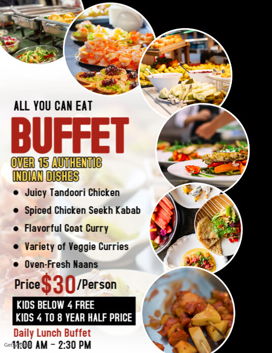 Copy of White Maximalist Buffet Flyer (us Letter) | PosterMyWall