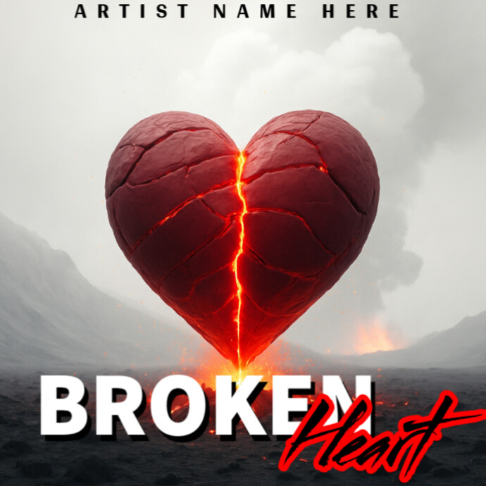 White Maximalist Burning Broken Heart - Fiery Love Explosion Album ...