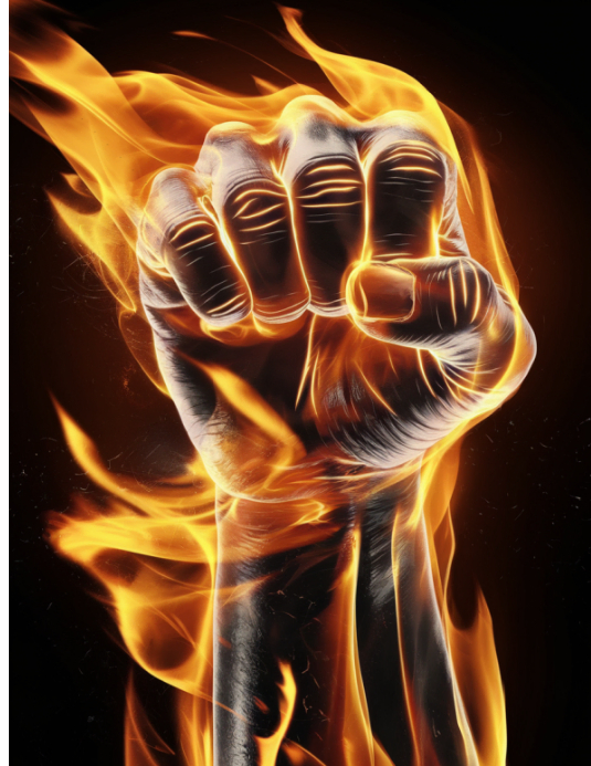 Copy of White Maximalist Burning Folded Fist Flyer (us Letter ...