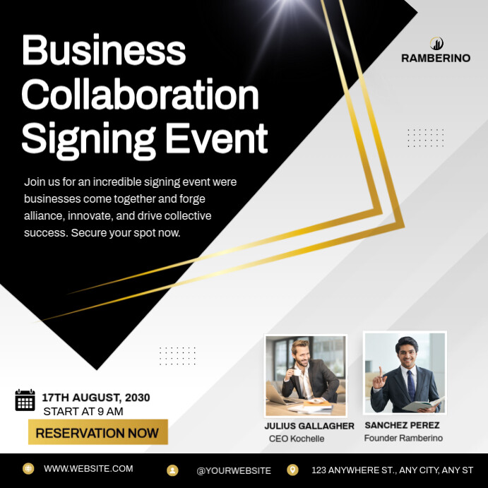 Copy of White Maximalist Business Collaboration Signing Event Instagram ...