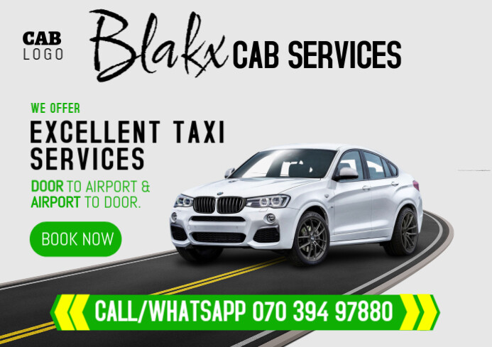 Copy of White Maximalist Cab/taxi Flyer A3 | PosterMyWall
