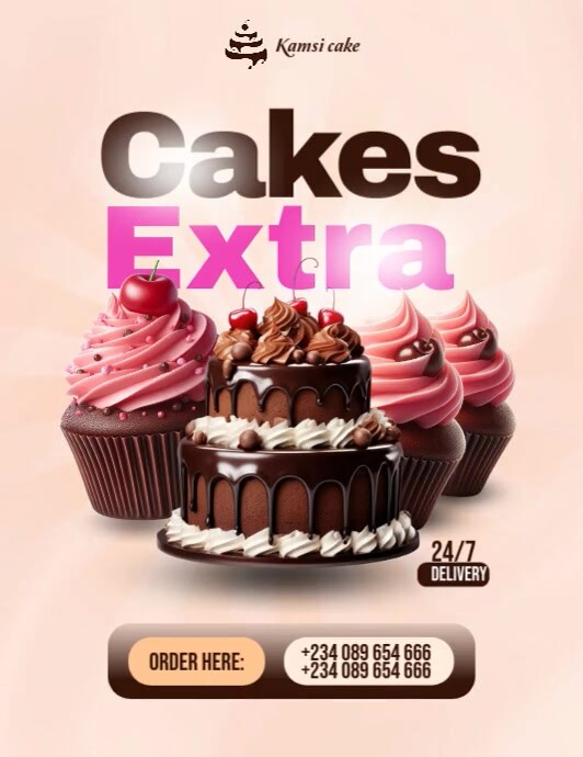 Copy of White Maximalist Cake Flyer Design Flyer (us Letter) | PosterMyWall