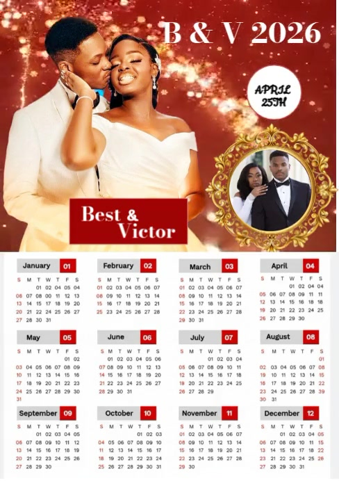 White Maximalist Calendar 2026 A5 Template | PosterMyWall