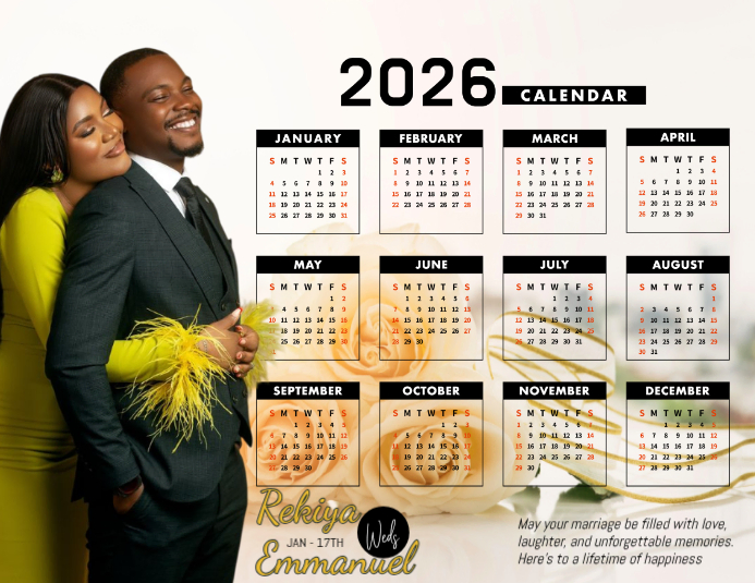 White Maximalist Calendar 2026 Flyer (us Letter) Template | PosterMyWall