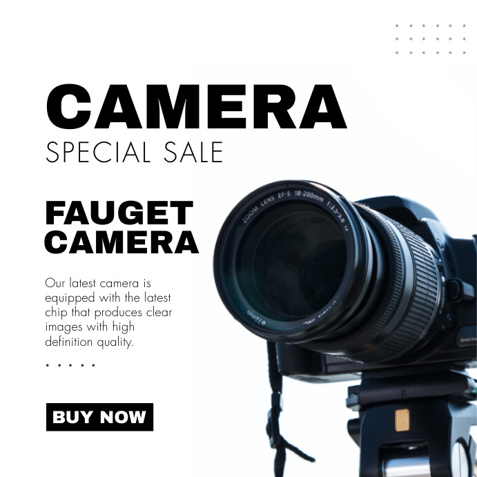 White Maximalist Camera Sale Flyers Instagram Template | PosterMyWall