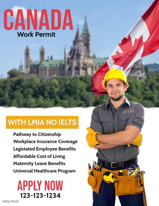 Copy of White Maximalist Canada Work Permit Flyer (us Letter ...