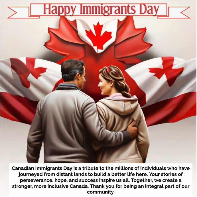 Copy of White Maximalist Canadian Immigrants Day Inst | PosterMyWall