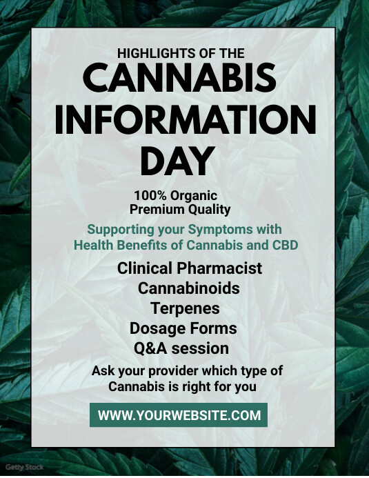 White Maximalist Cannabis Flyer (us Letter) Template | PosterMyWall