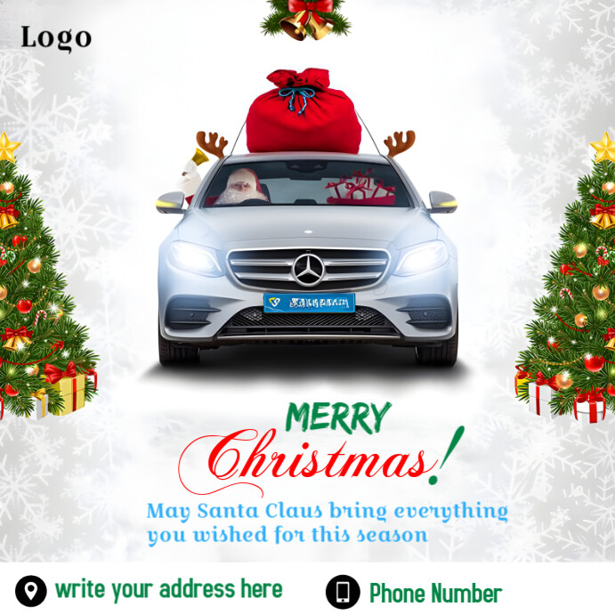 Copy of White Maximalist Car Merry Christmas Happy New Year Instagram ...