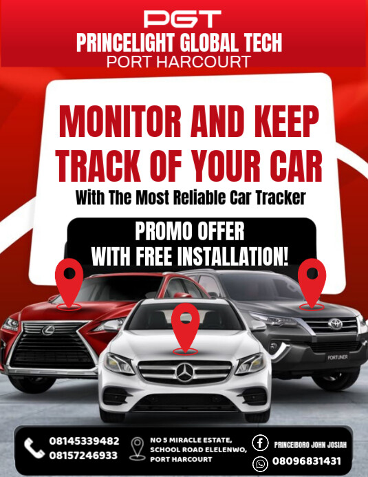 Copy of White Maximalist Car Tracker Security Flyer (us Letter ...