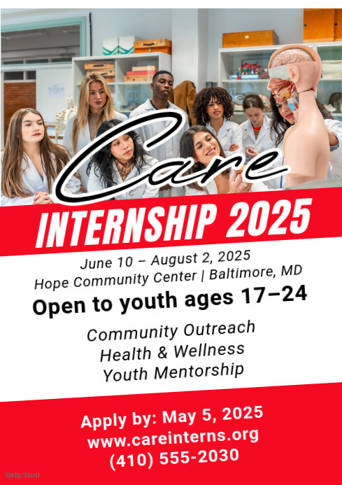 White Maximalist Care Internship Program 2025 A4 Template | PosterMyWall