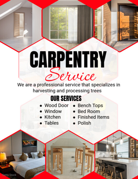 Copy of White Maximalist Carpentry Services Flyer (us Letter ...