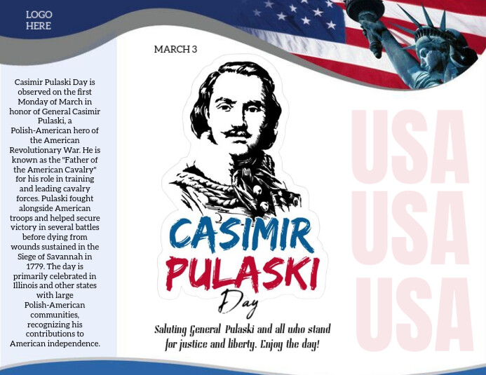 Copy of White Maximalist Casimir Pulaski Day Flyer (us Letter ...