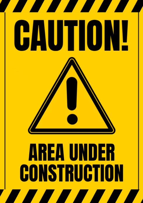 White Maximalist Caution A4 Template | PosterMyWall