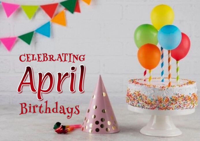 White Maximalist Celebrating April Birthdays A4 Template | PosterMyWall