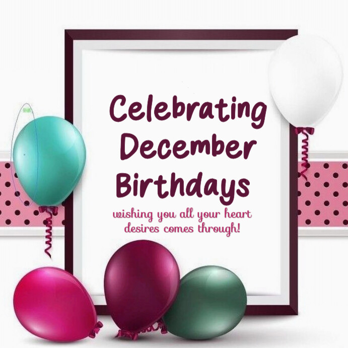 White Maximalist Celebrating December Birthdays Instagram Post Template ...