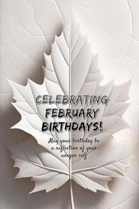 White Maximalist Celebrating February Birthdays Banner 4' × 6' Template ...