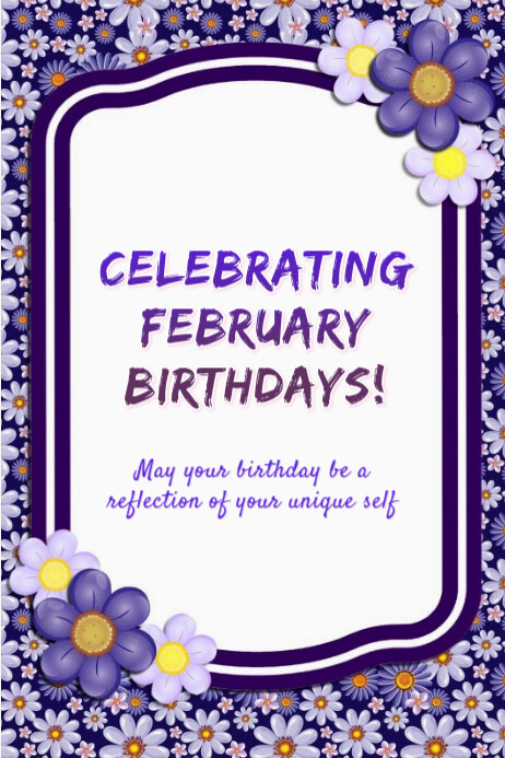 Plantilla de White Maximalist Celebrating February Birthdays Banner 4 ...