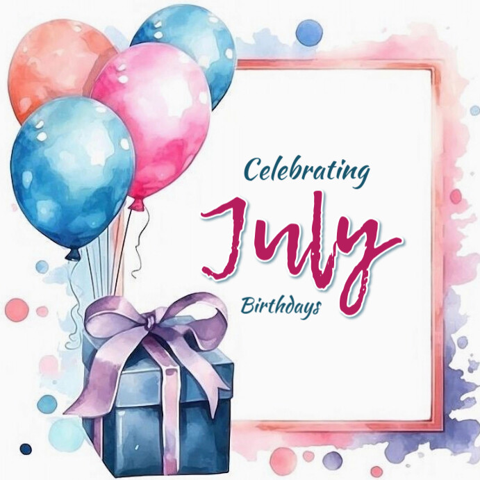 White Maximalist Celebrating July Birthdays Instagram Post Template ...