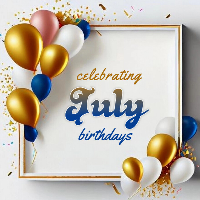 White Maximalist Celebrating July Birthdays Instagram Post Template ...