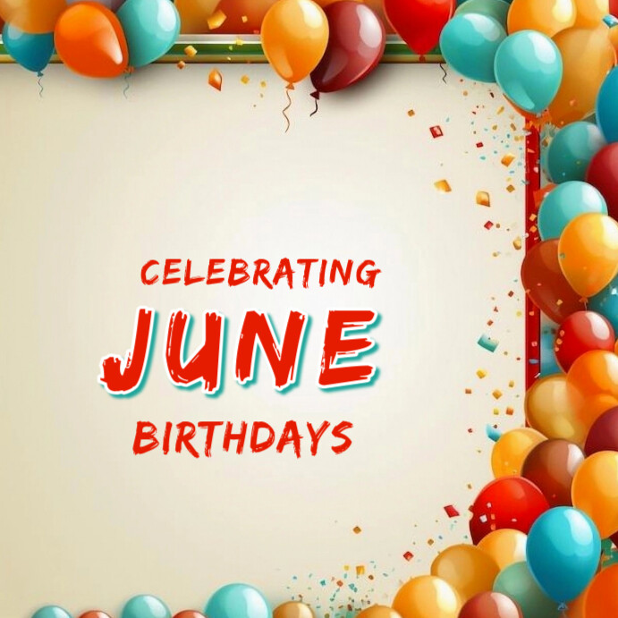 White Maximalist Celebrating June Birthdays Instagram Post Template ...