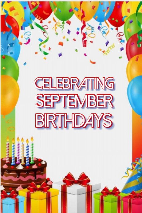 Copy of White Maximalist Celebrating September Birthd | PosterMyWall